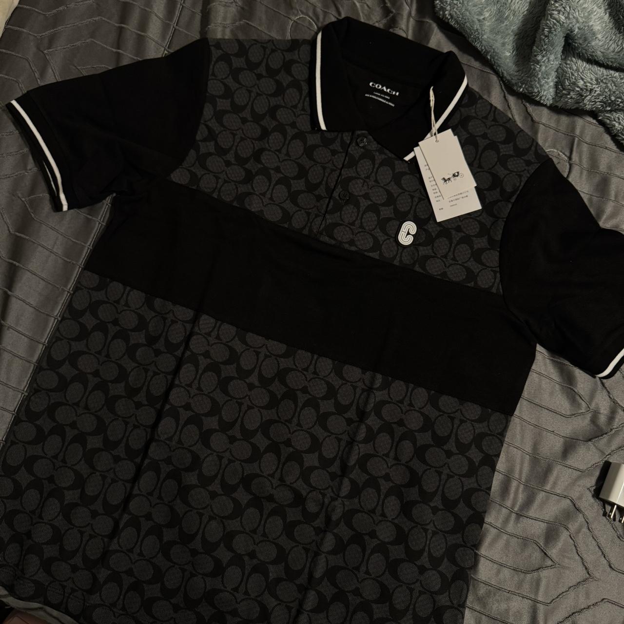 Brand new coach polo shirt black color way with logo... | Depop