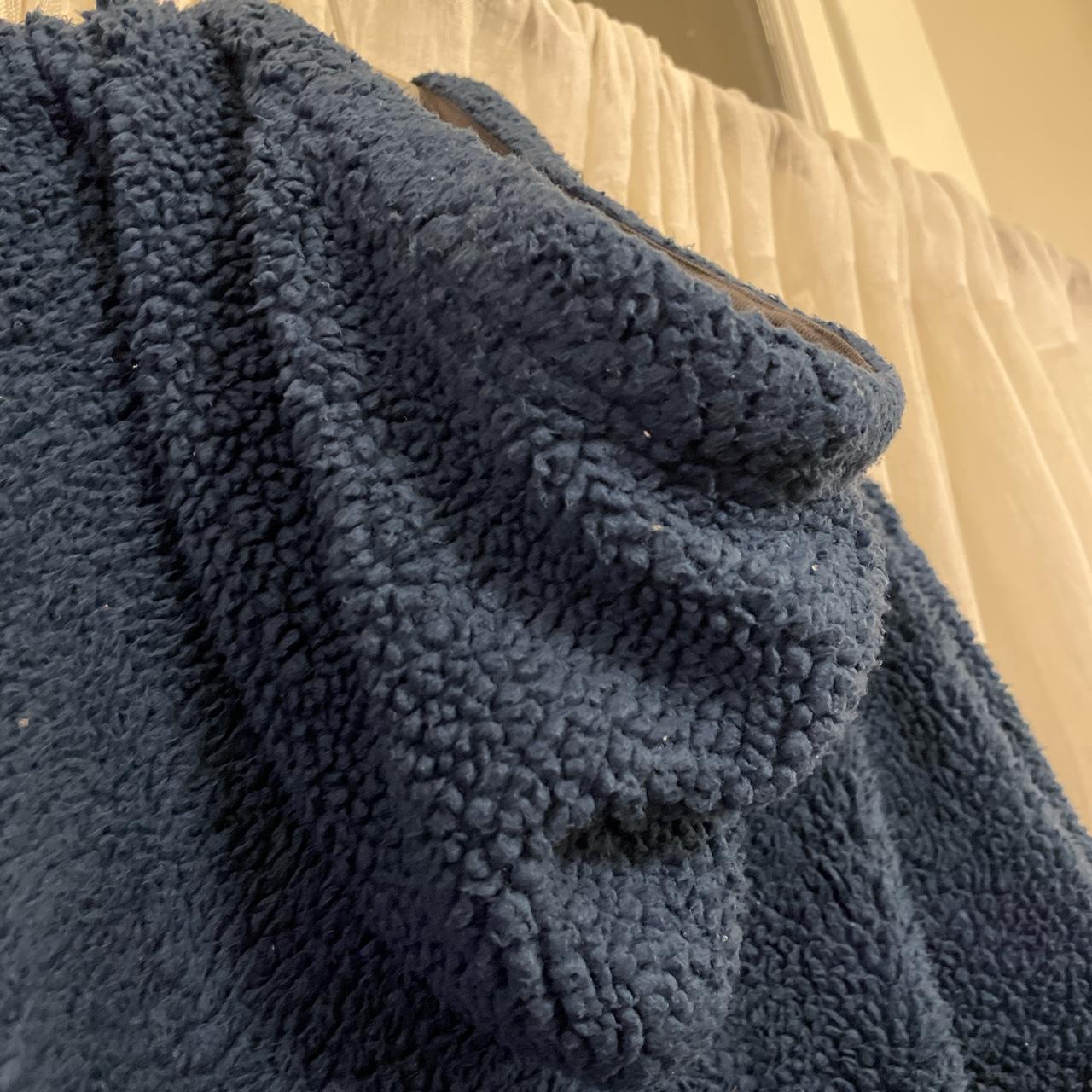 Navy blue fuzzy chubbies hoodie - Depop