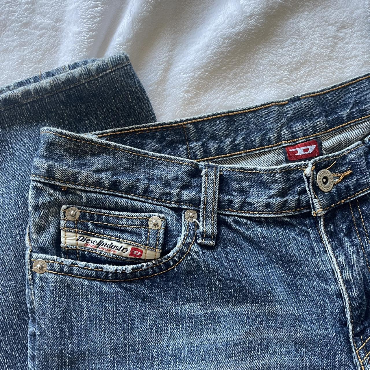 women’s diesel flared very low waisted jeans size 30... - Depop