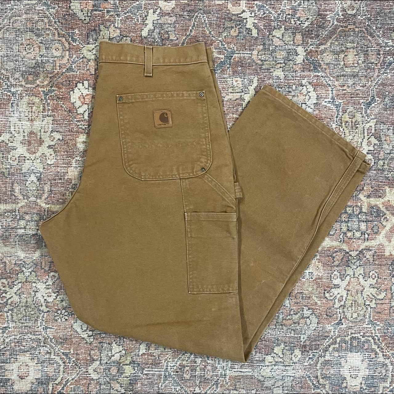 Vintage Carhartt Double Knees Tan 34x30 - Depop