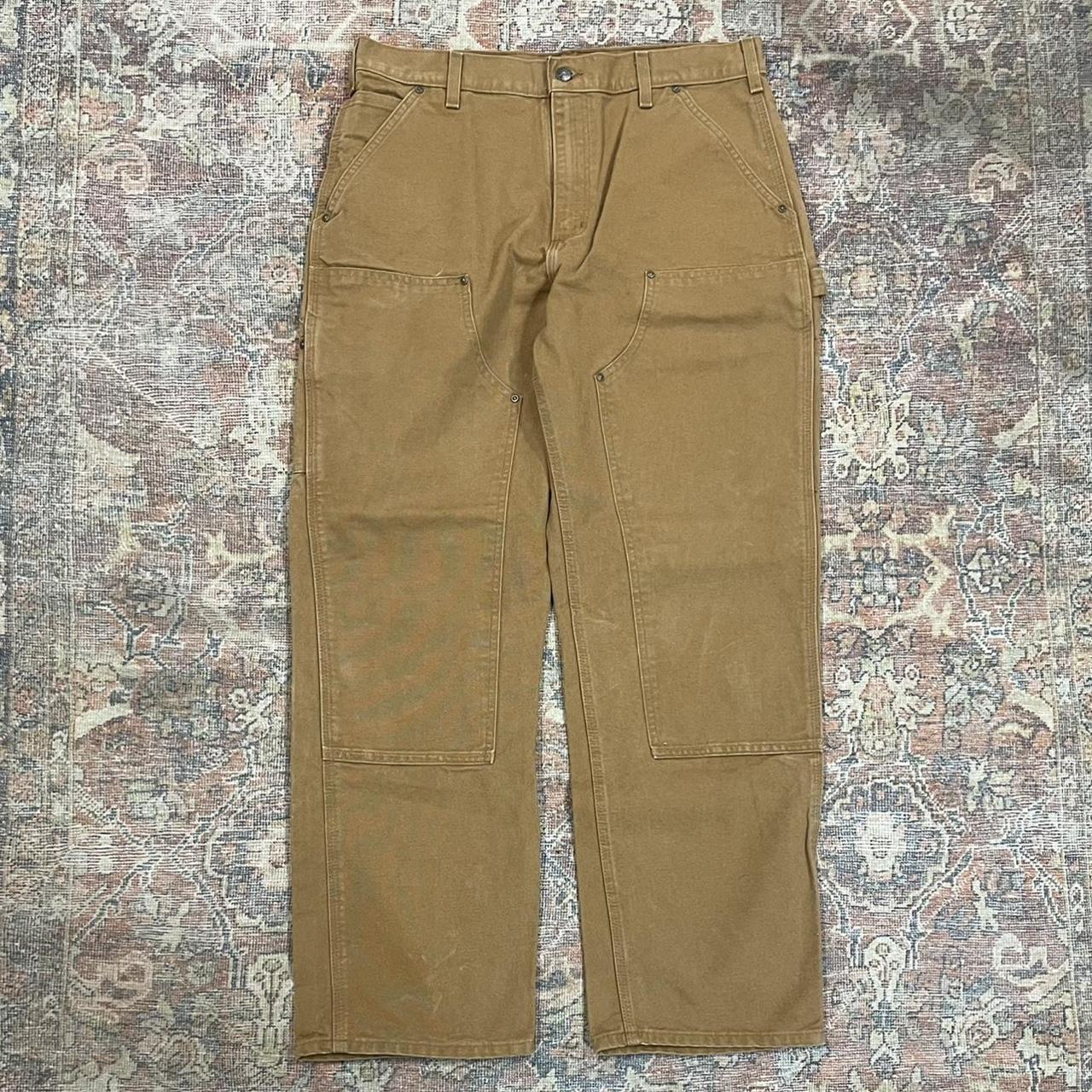 Vintage Carhartt Double Knees Tan 34x30 - Depop