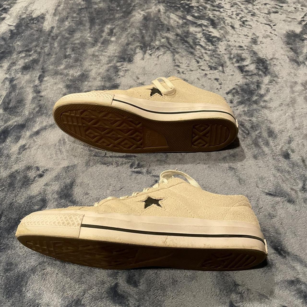 Tan and cream Converse One Star... - Depop