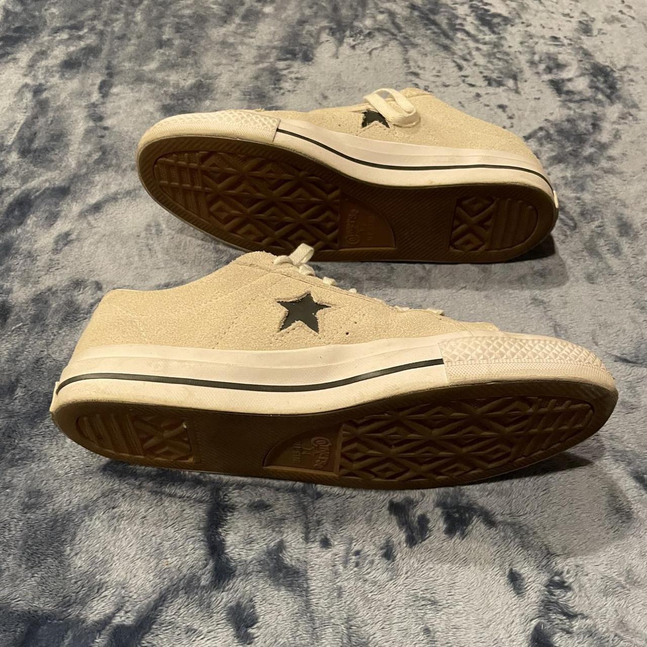 Tan and cream Converse One Star... - Depop