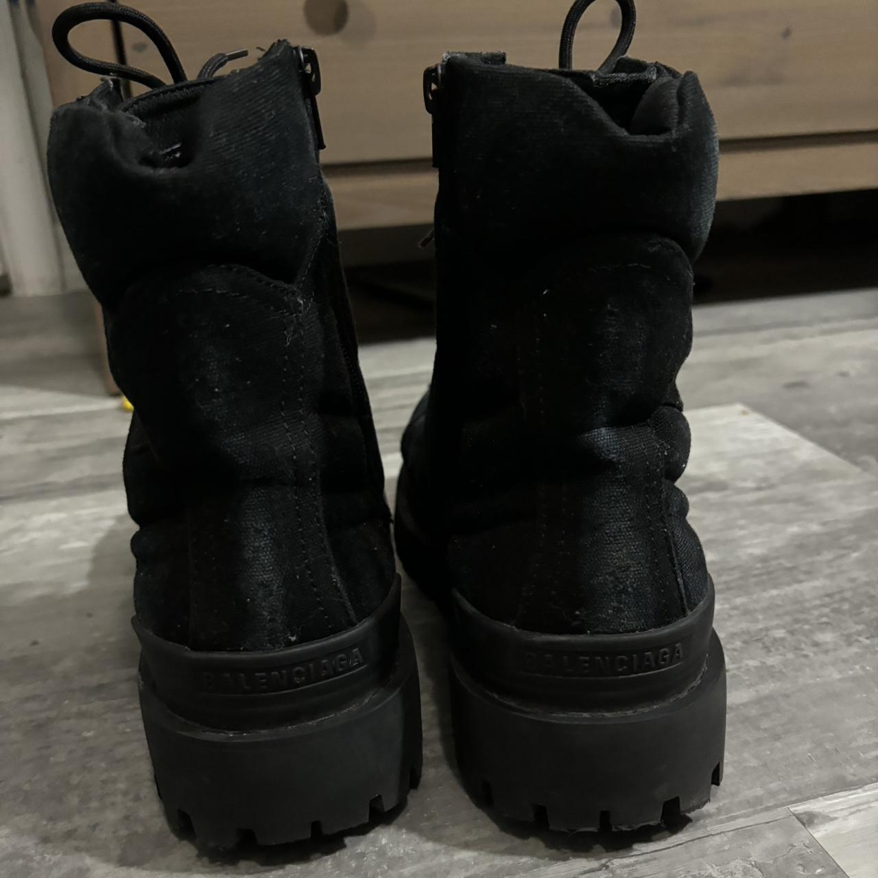 Balenciaga Distressed Canvas Strike Boots Size 11,... - Depop