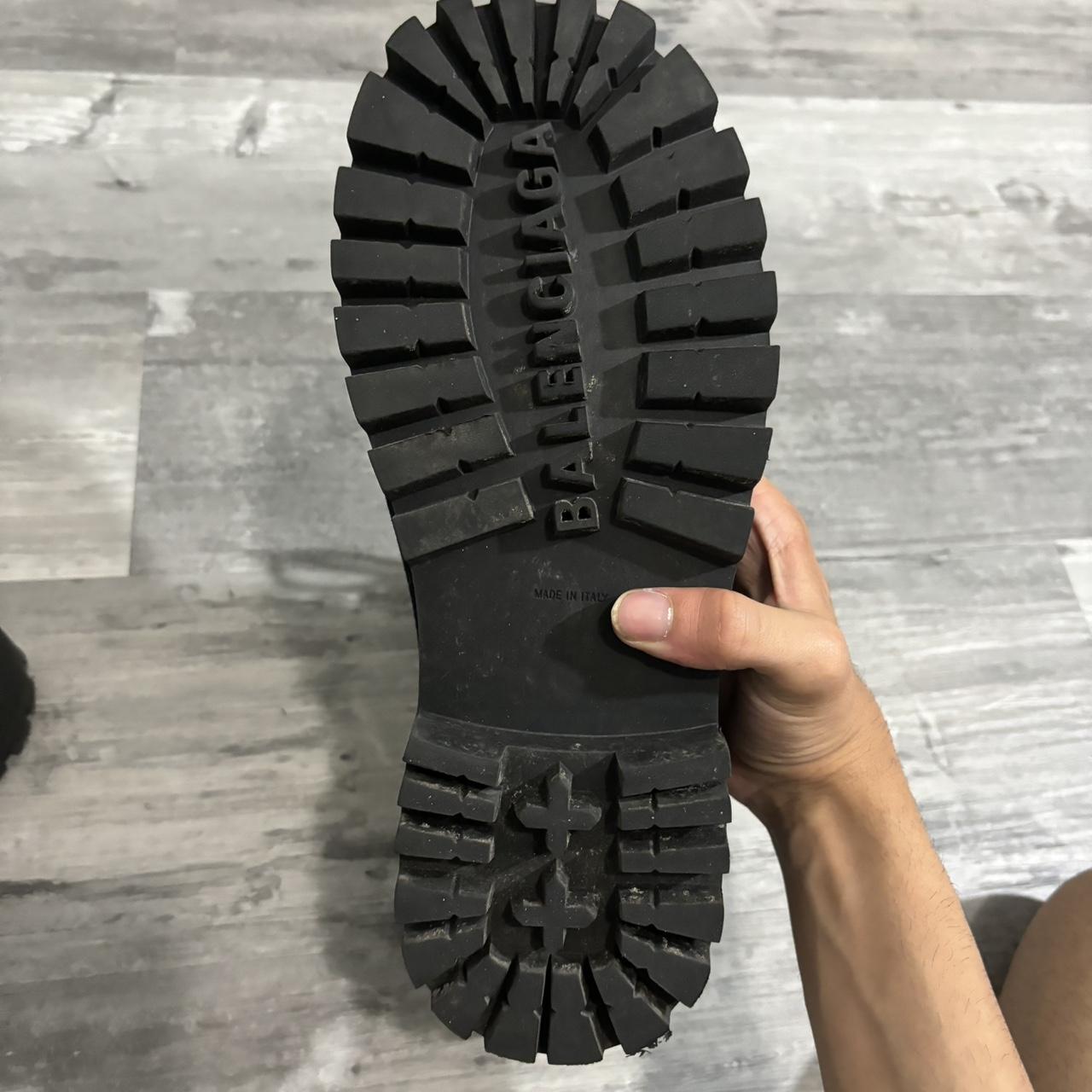 Balenciaga Distressed Canvas Strike Boots Size 11,... - Depop