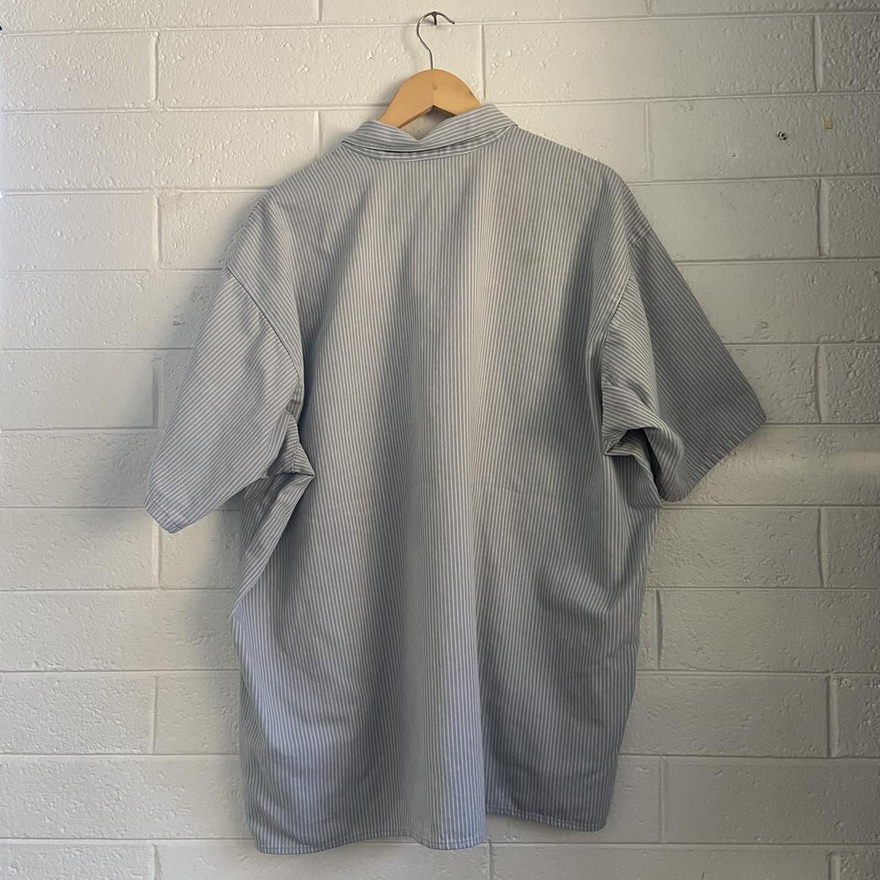 VINTAGE Ben Davis Shirt Mens XXXL Blue White Striped... - Depop