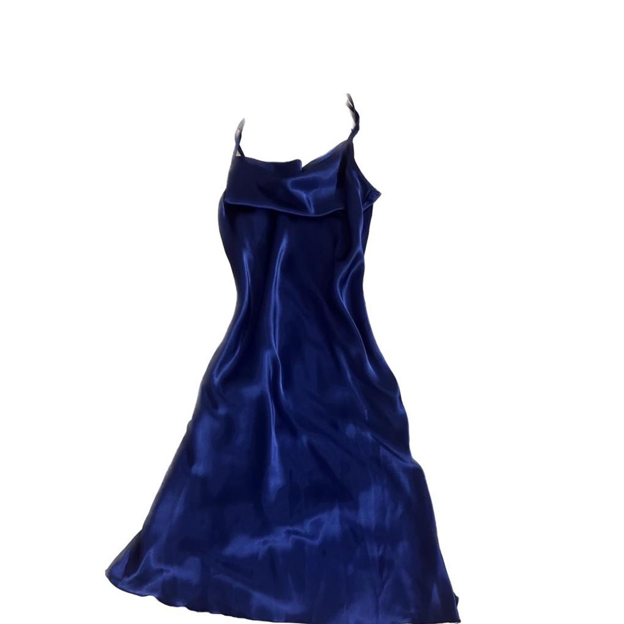 Dark Blue Silk Bebe Dress Depop
