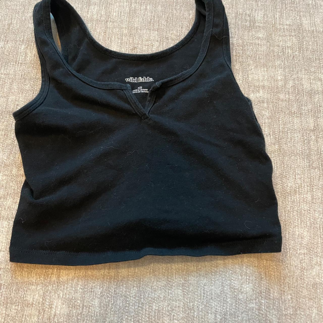 Wildfable black v cut tank top - Depop