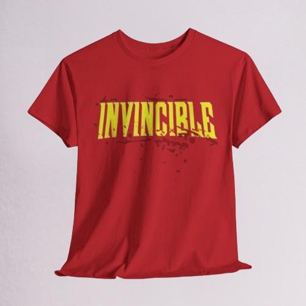 Black and Red Invincible graphic 100% cotton tee... | Depop