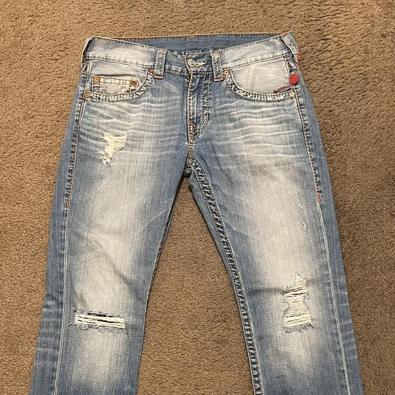 True Religion Slim Fit Ripped Jeans Size 32X32 - Depop