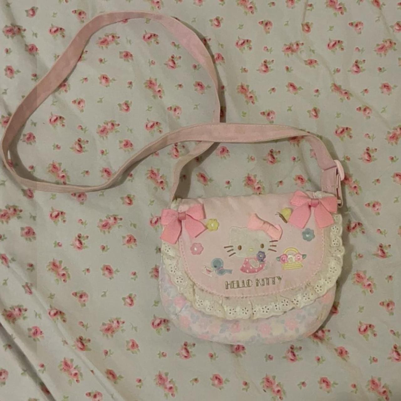 super cute kids sanrio hello kitty lace/frill pouch... - Depop
