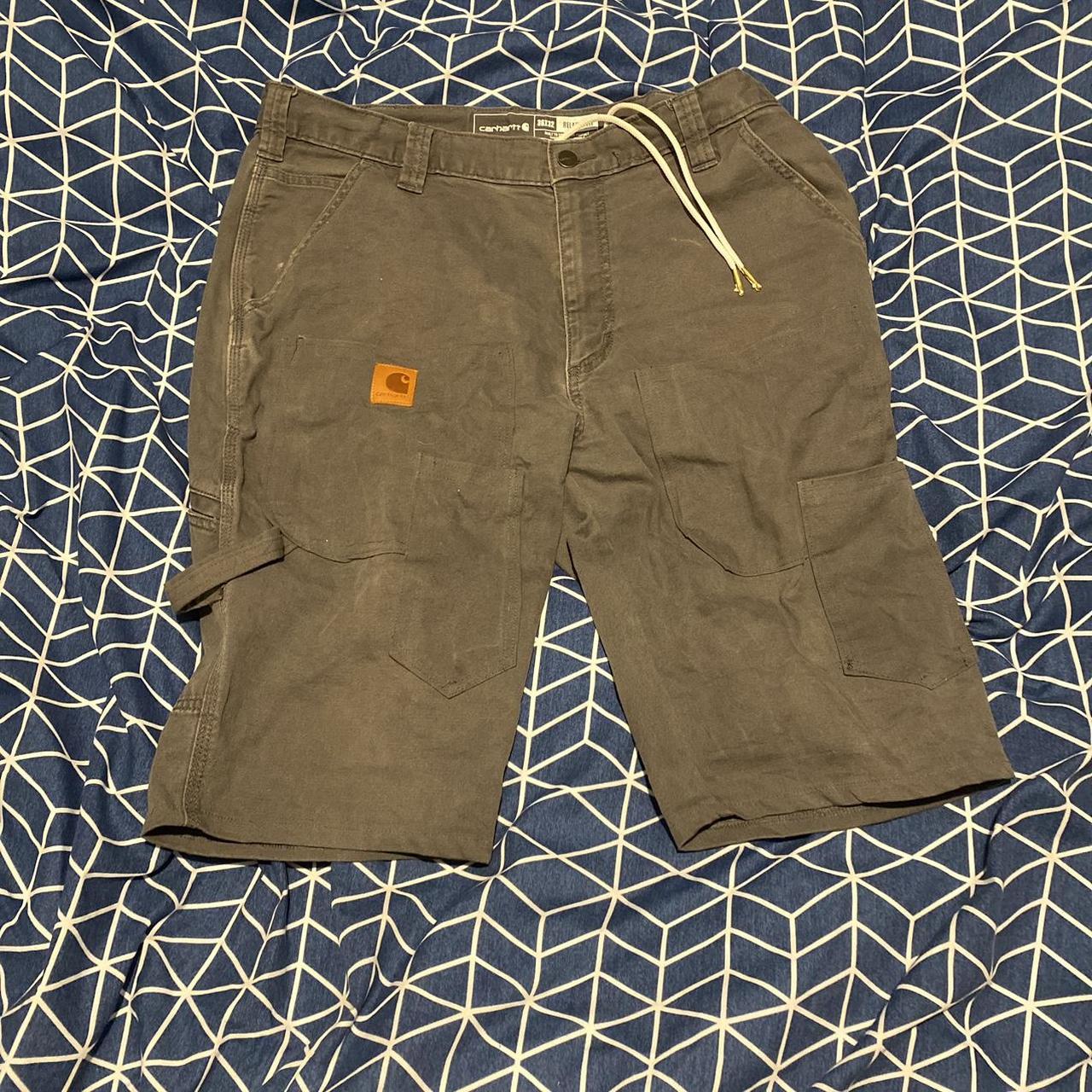 Carhartt jorts/shorts -custom stitched -reworked... - Depop