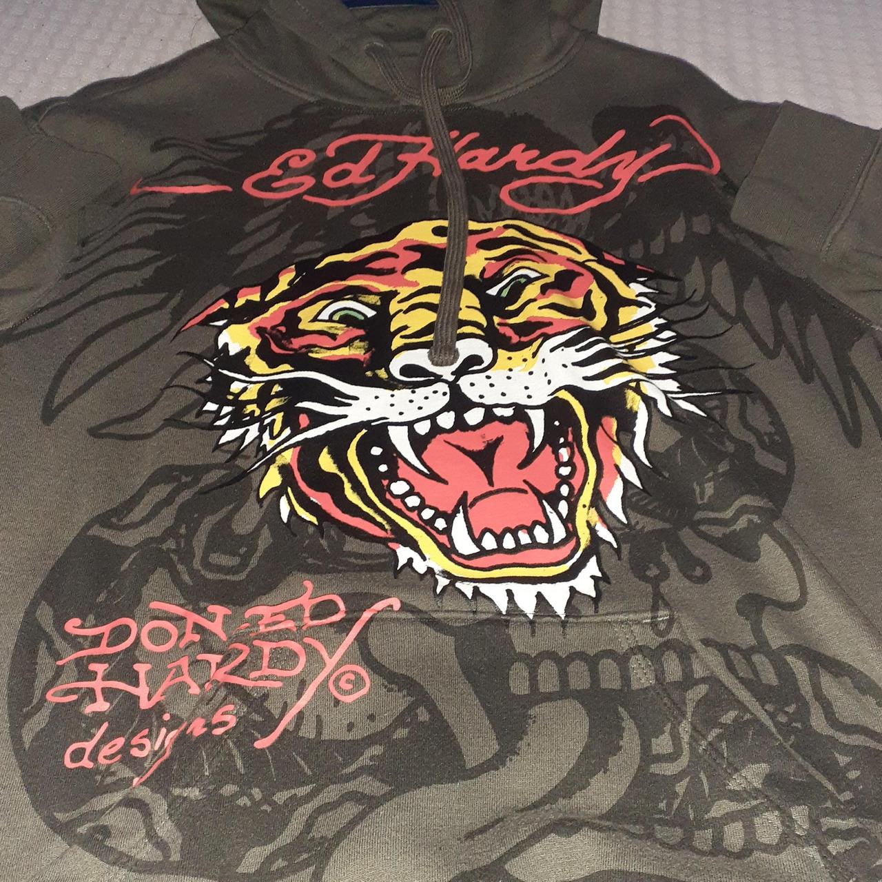 Men's ed hardy hoodie size small - Depop
