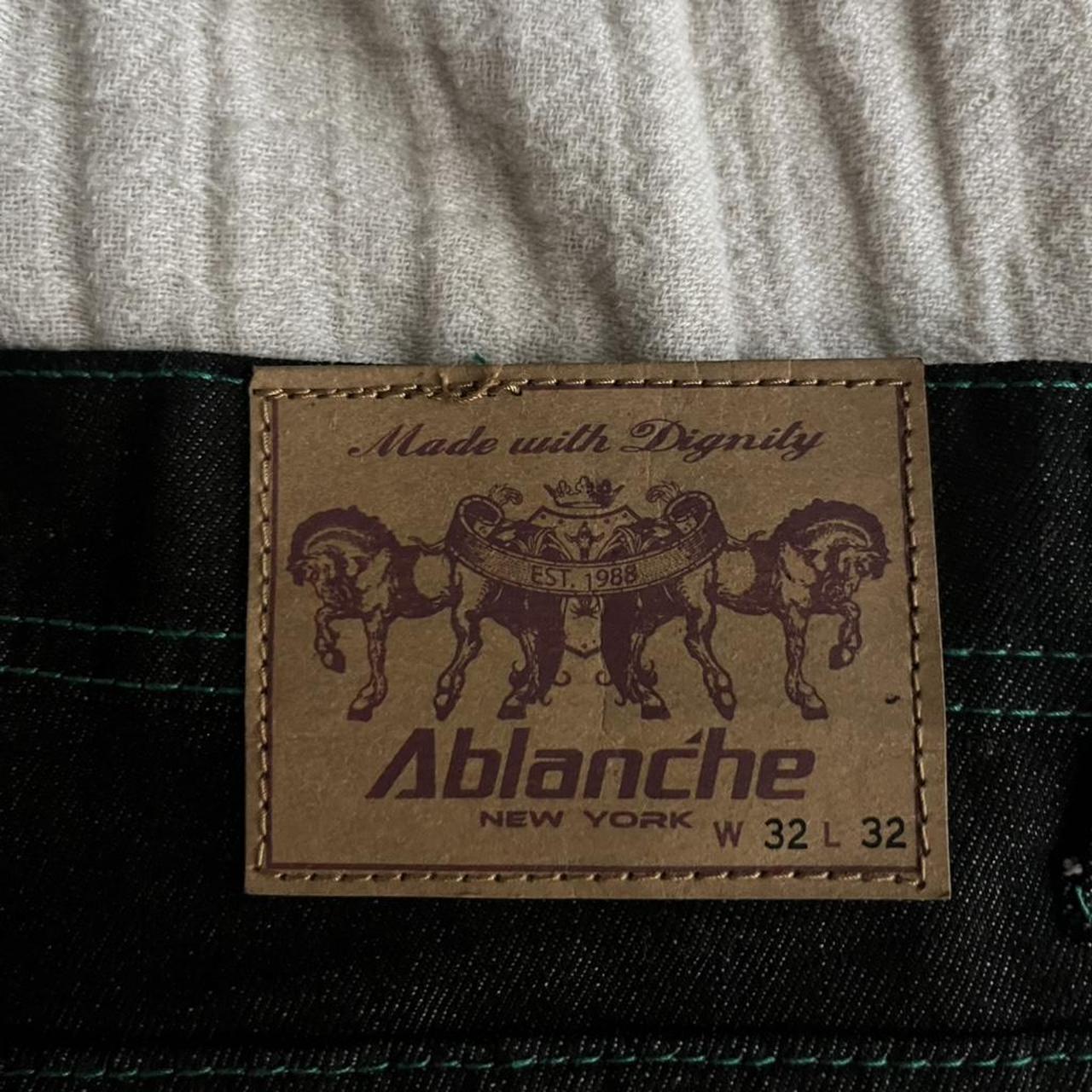 Weed leaf Ablanche New York Y2K baggy Jeans 32x32... | Depop