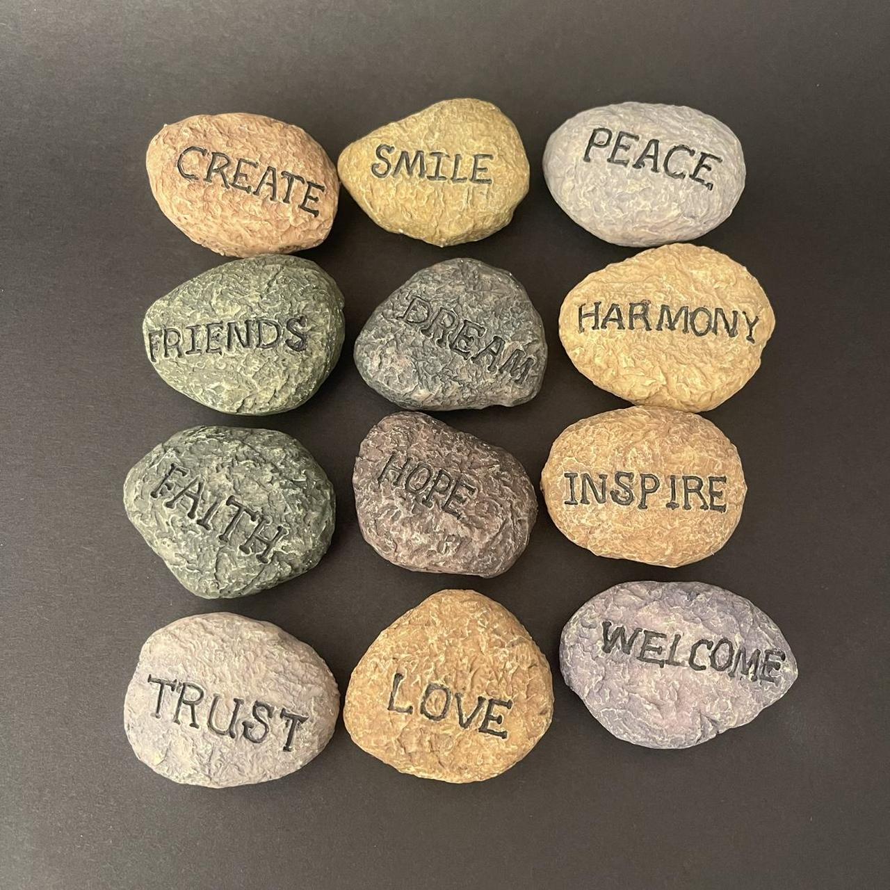 12 Faux Rocks With Uplifting Message For Water... | Depop
