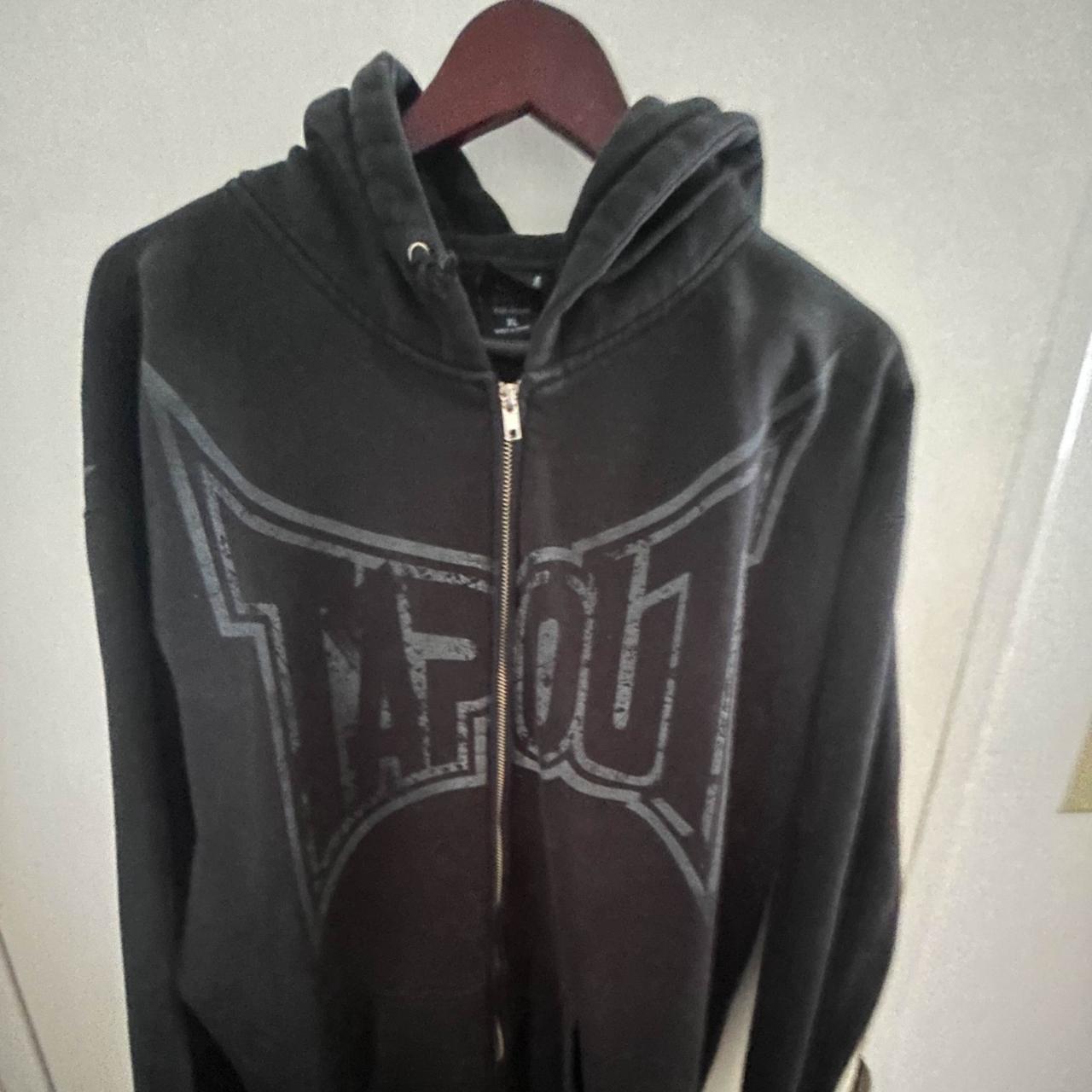 tapout zipup jacket with front and back print keep... - Depop