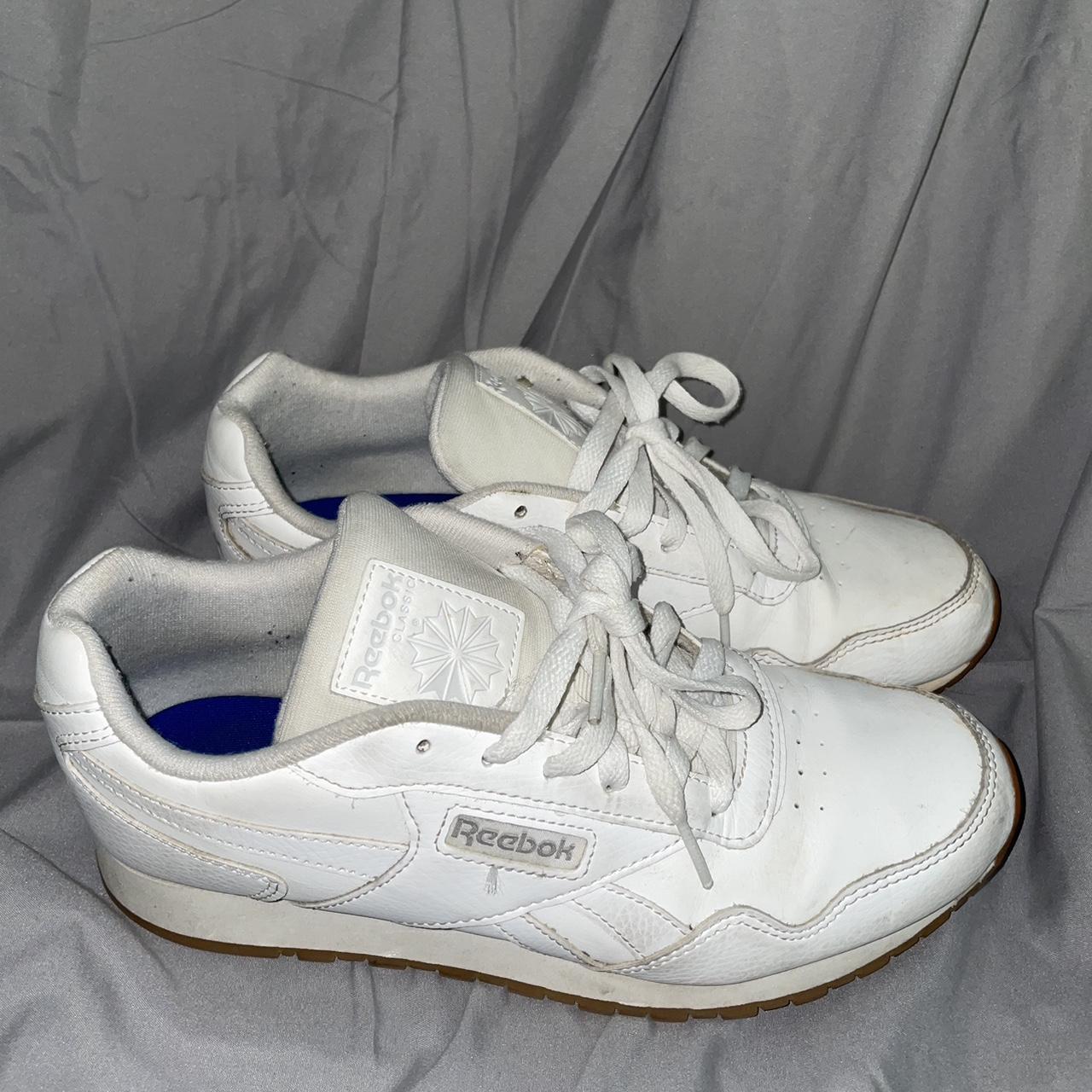classic white reebok sneakers/trainers. size 8.5 for... - Depop