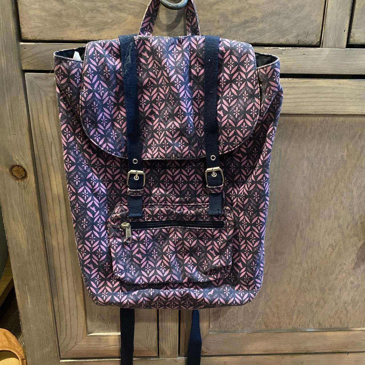 buckle backpack with front zipper pouch - Depop