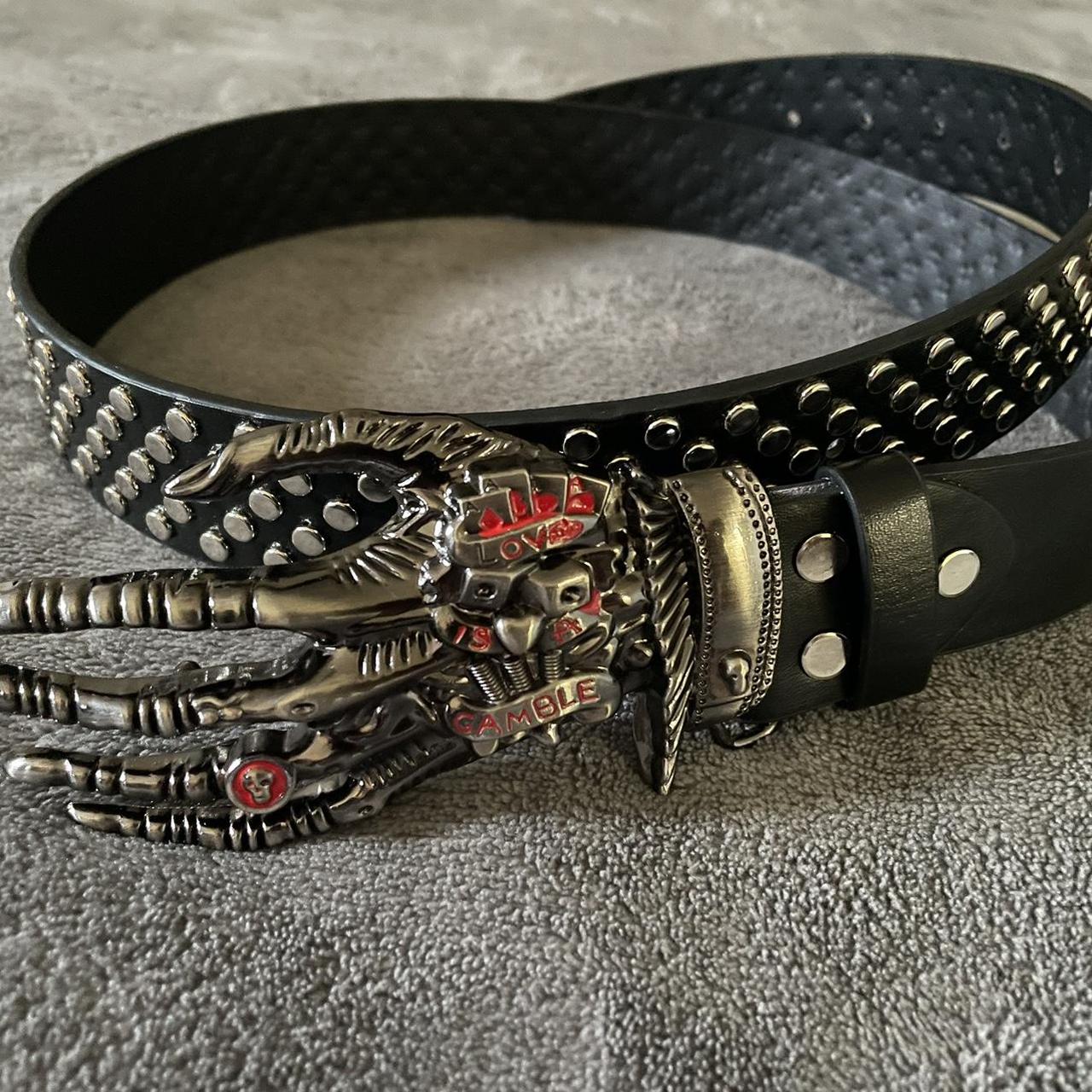 Brand new sick belt With skeleton hand buckle ... - Depop