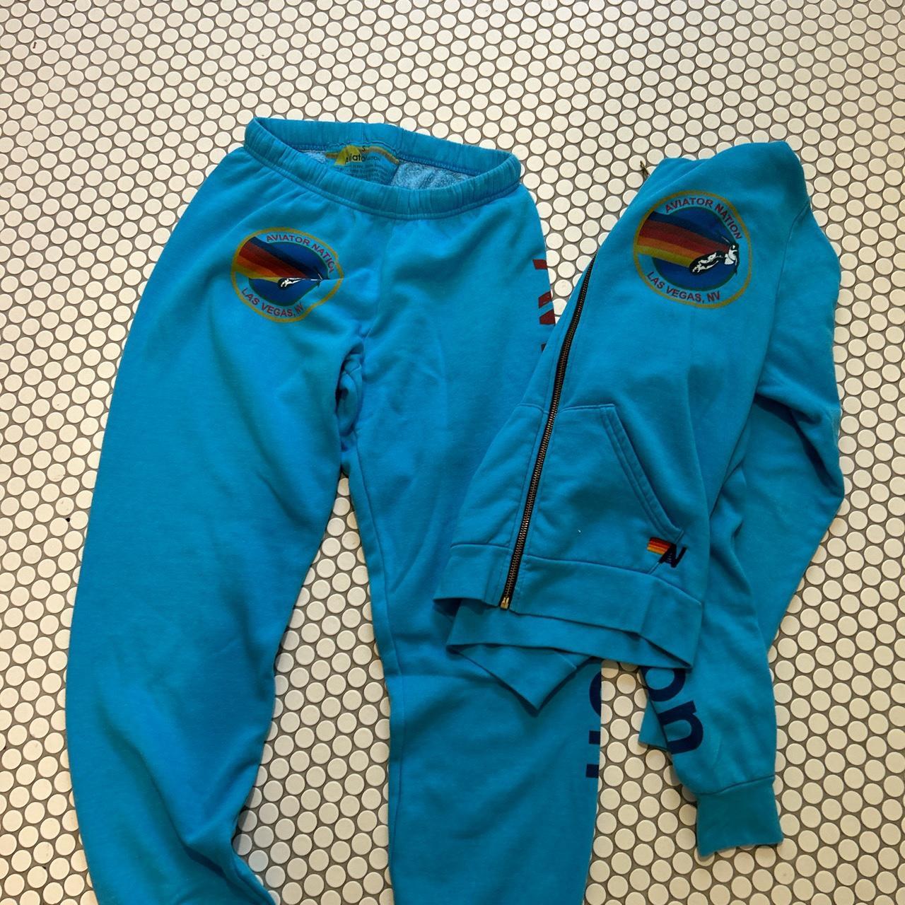 aviator nation neon blue set!!💙💙 both size small... - Depop