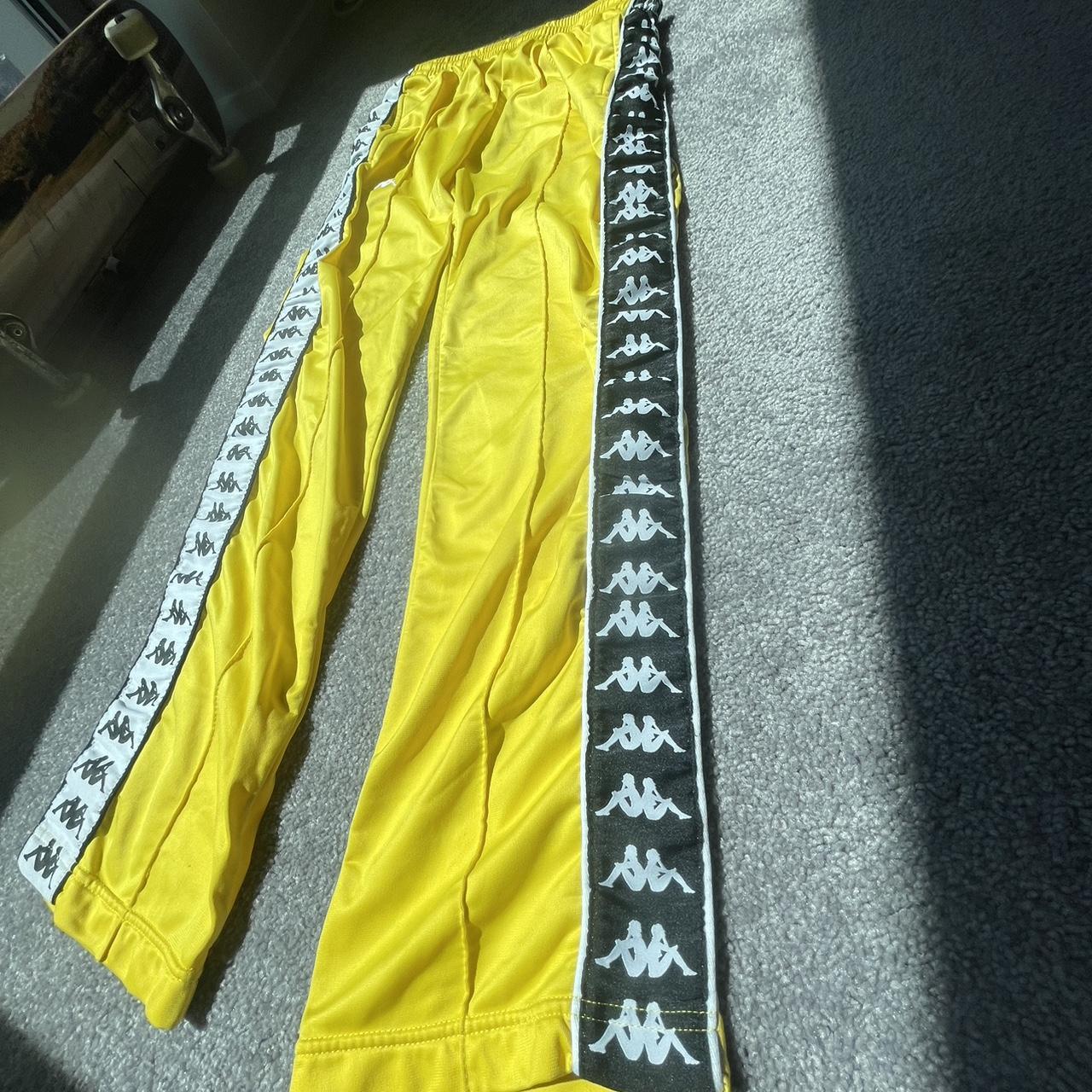 Yellow Kappa Sweatpants great condition Size M but... - Depop