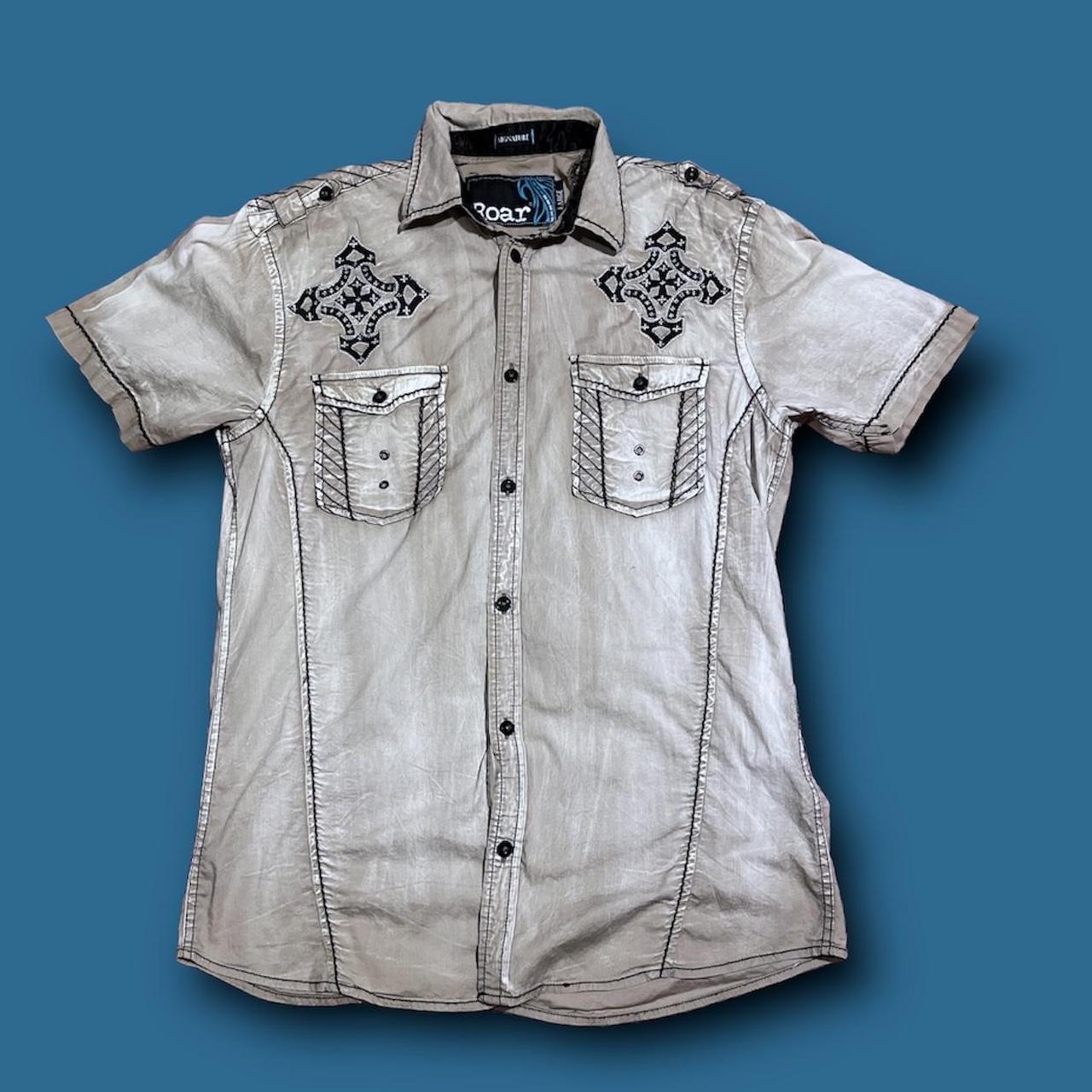 2000s Y2K Affliction Style Grunge Emo Look Roar... - Depop