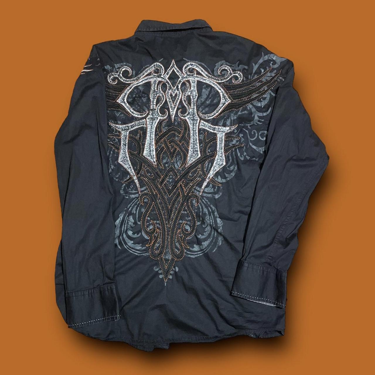 2000s Y2K Affliction Style Grunge Emo Look Roar... - Depop