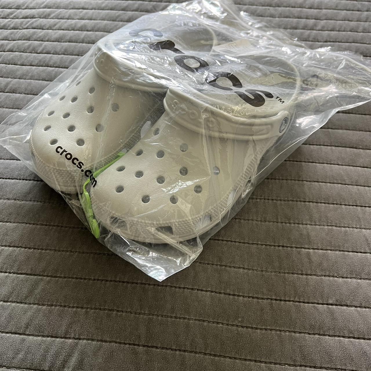 Light Grey Crocs Men’s 7/ Women’s 9 (Color in... - Depop