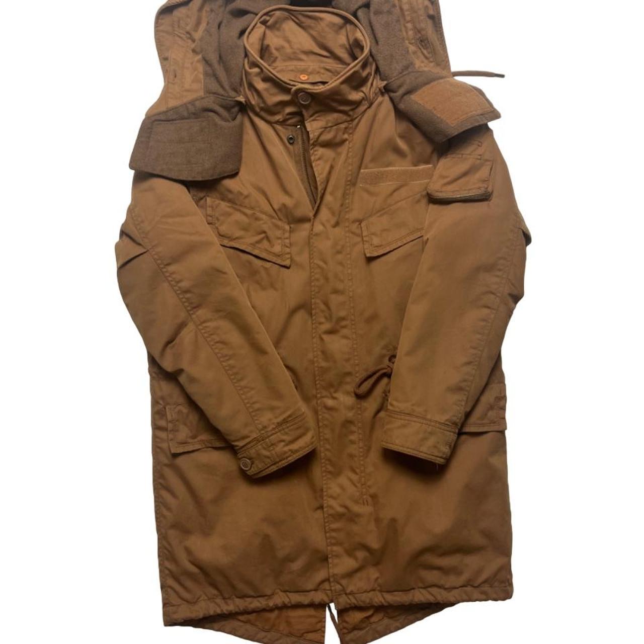 Military Style Winter Parka Color: Brown Size:... - Depop