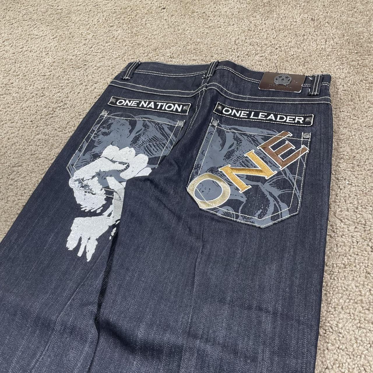 CRAZY y2k ablanche embroidered grunge southpole like... | Depop