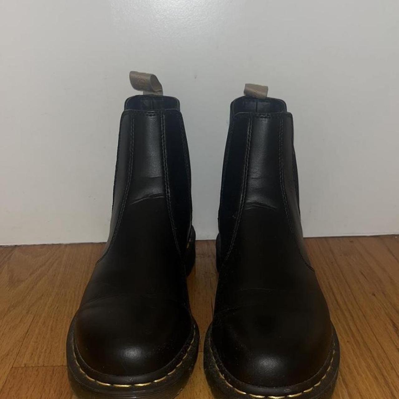 Black doc Martin Chelsea boots worn once - Depop
