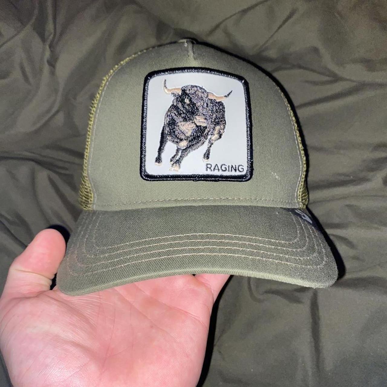 Green Raging Bull hat, good condition, open to... - Depop