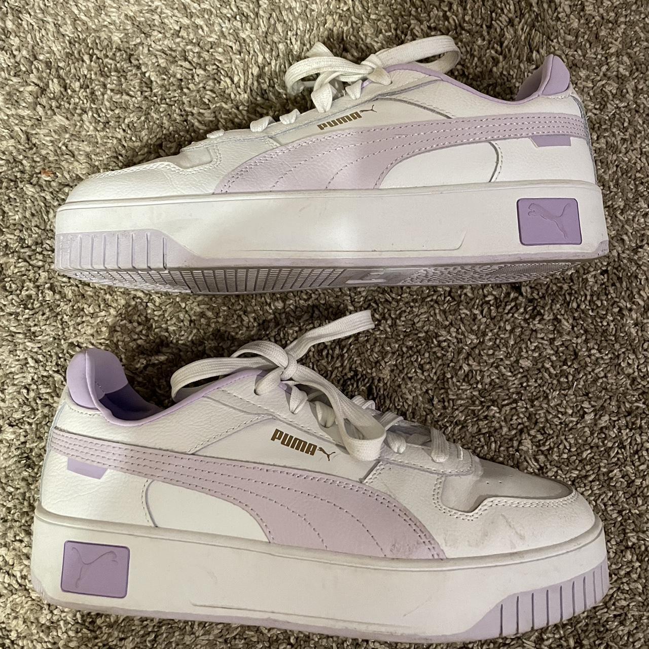 purple puma sneakers, size 9.5 (US... - Depop