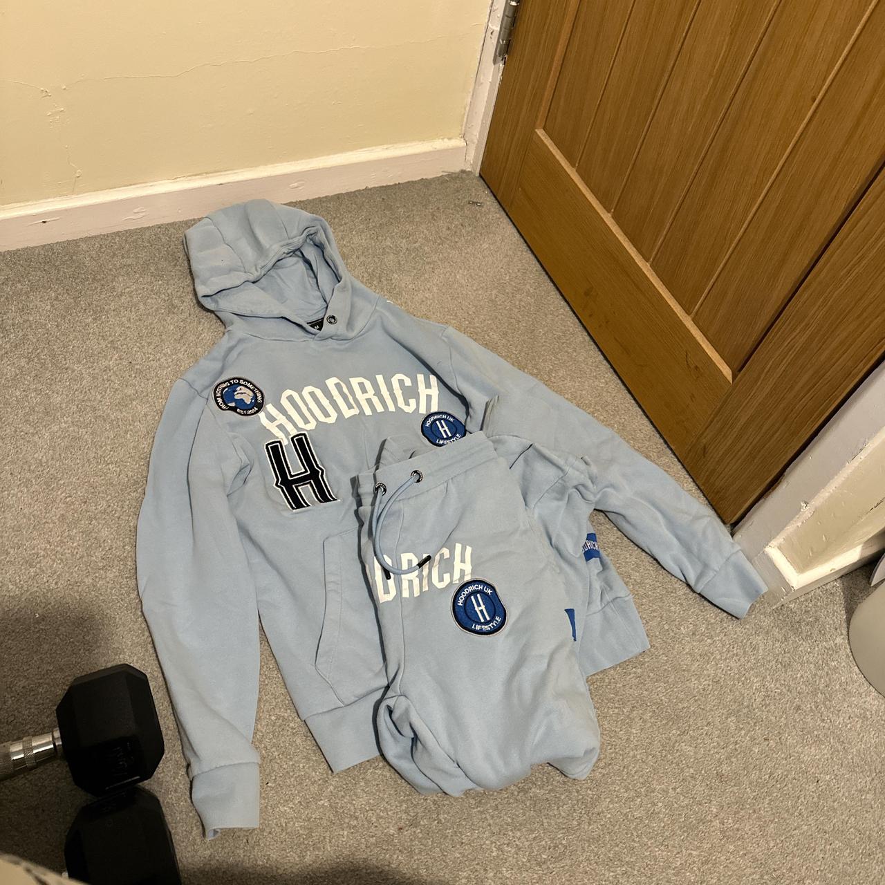 light blue hoodrich tracksuit size medium - Depop