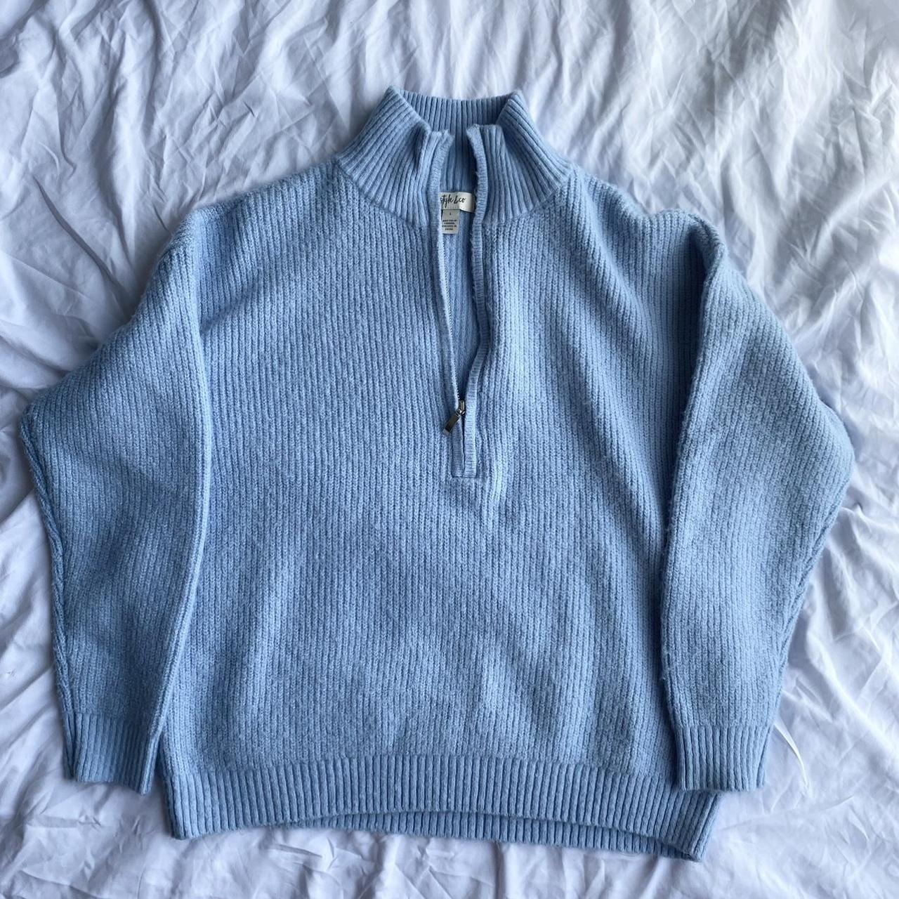 Baby blue Style & Co quarter zip sweater. This would... - Depop