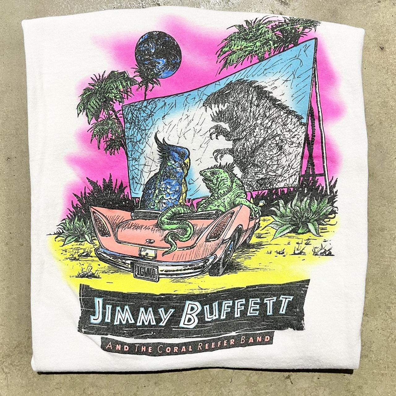 Vintage 80s 1988 Jimmy Buffett retro cartoon single... - Depop