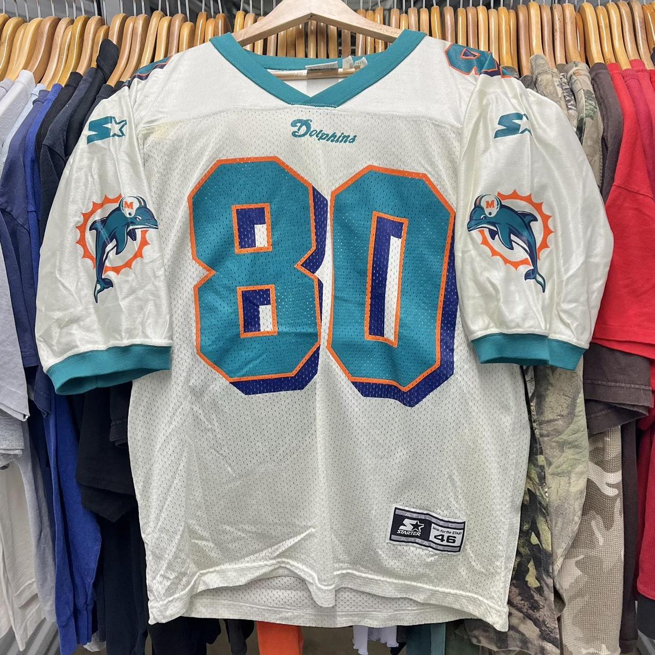 Vintage 90s 1995 Miami Dolphins number 80 football... - Depop