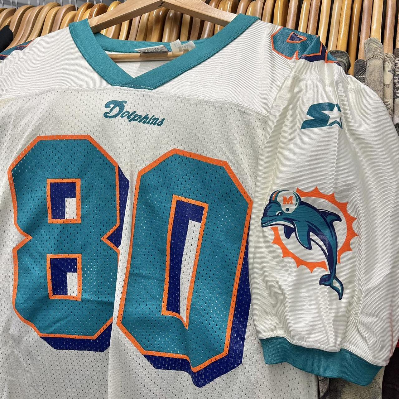 Vintage 90s 1995 Miami Dolphins number 80 football... - Depop