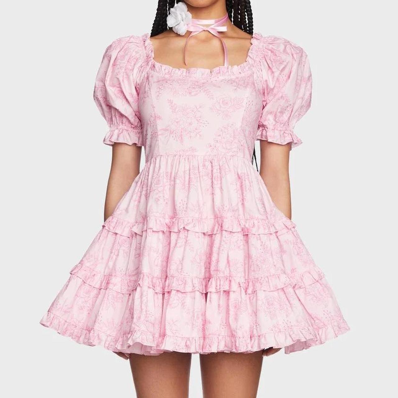 Dolls Kill Sugar Thrillz pink babydoll... - Depop