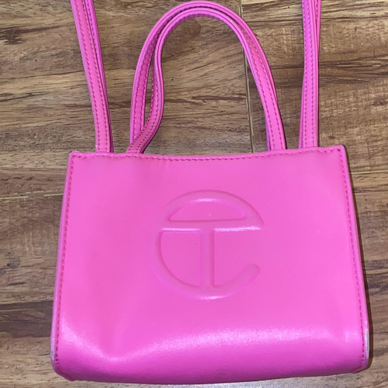 Pink small TELFAR bag. Used. Minor shown wear (see... - Depop