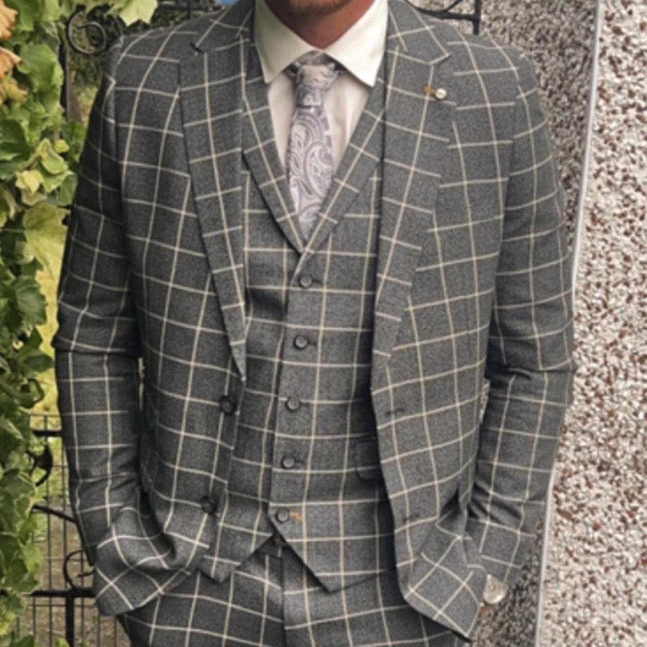 MRK 3 piece suit with tie. Slim fit Work once,... - Depop