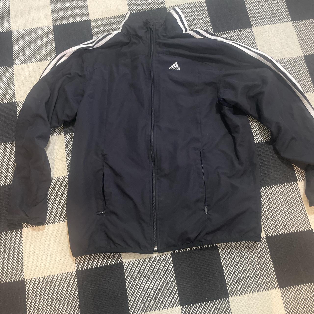 black adidas windbreaker great condition only a... - Depop