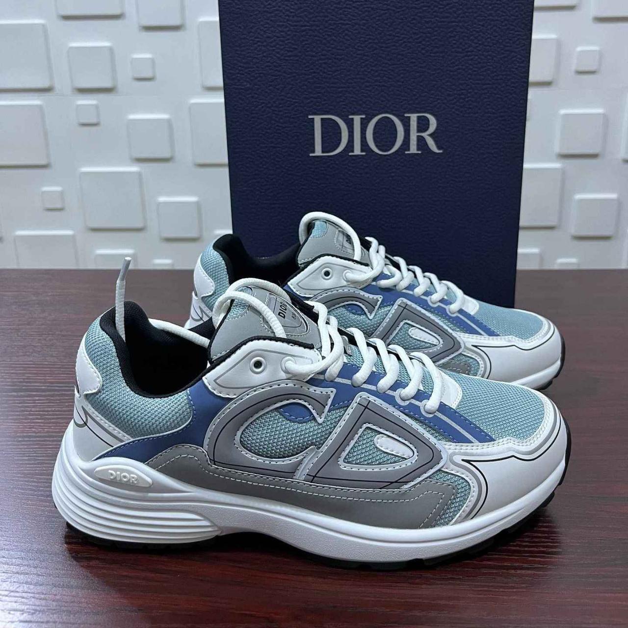 DIOR B30 Light Blue Mesh and Blue, Gray and White... - Depop