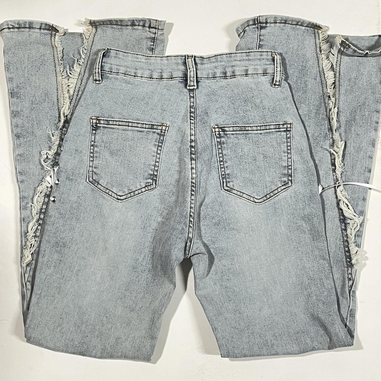 high waist ribbon flare jeans .* features... - Depop