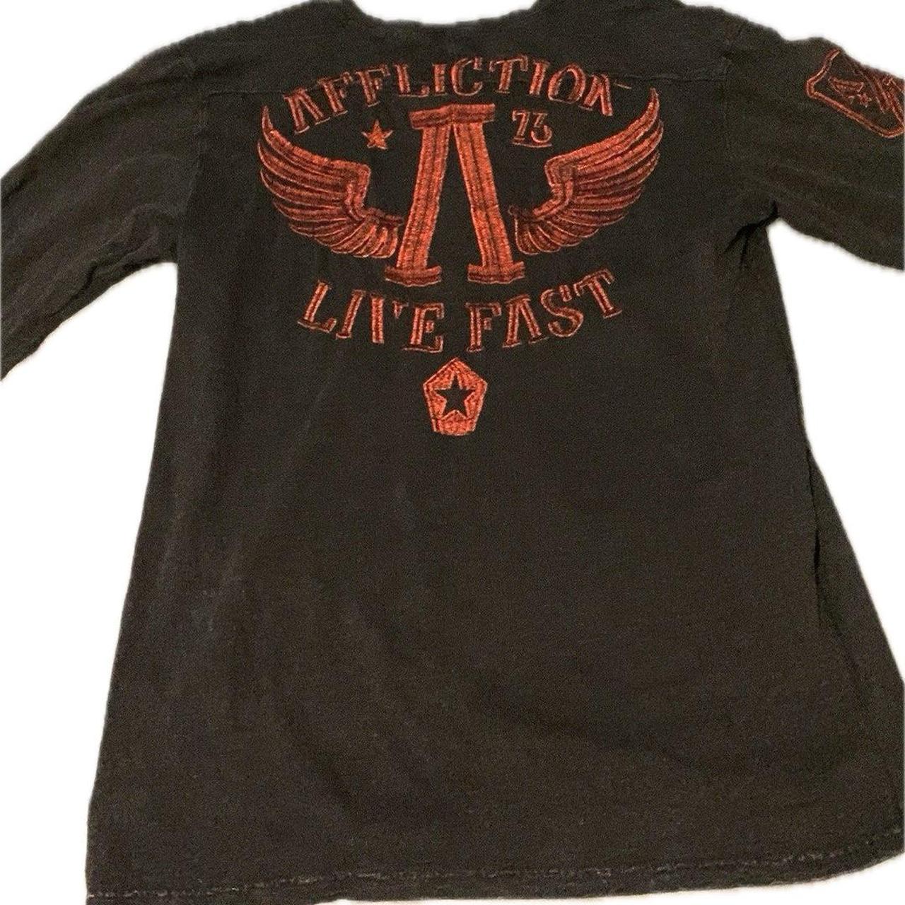 ⋆Affliction long sleeve V-neck -XL/could fit as a... - Depop