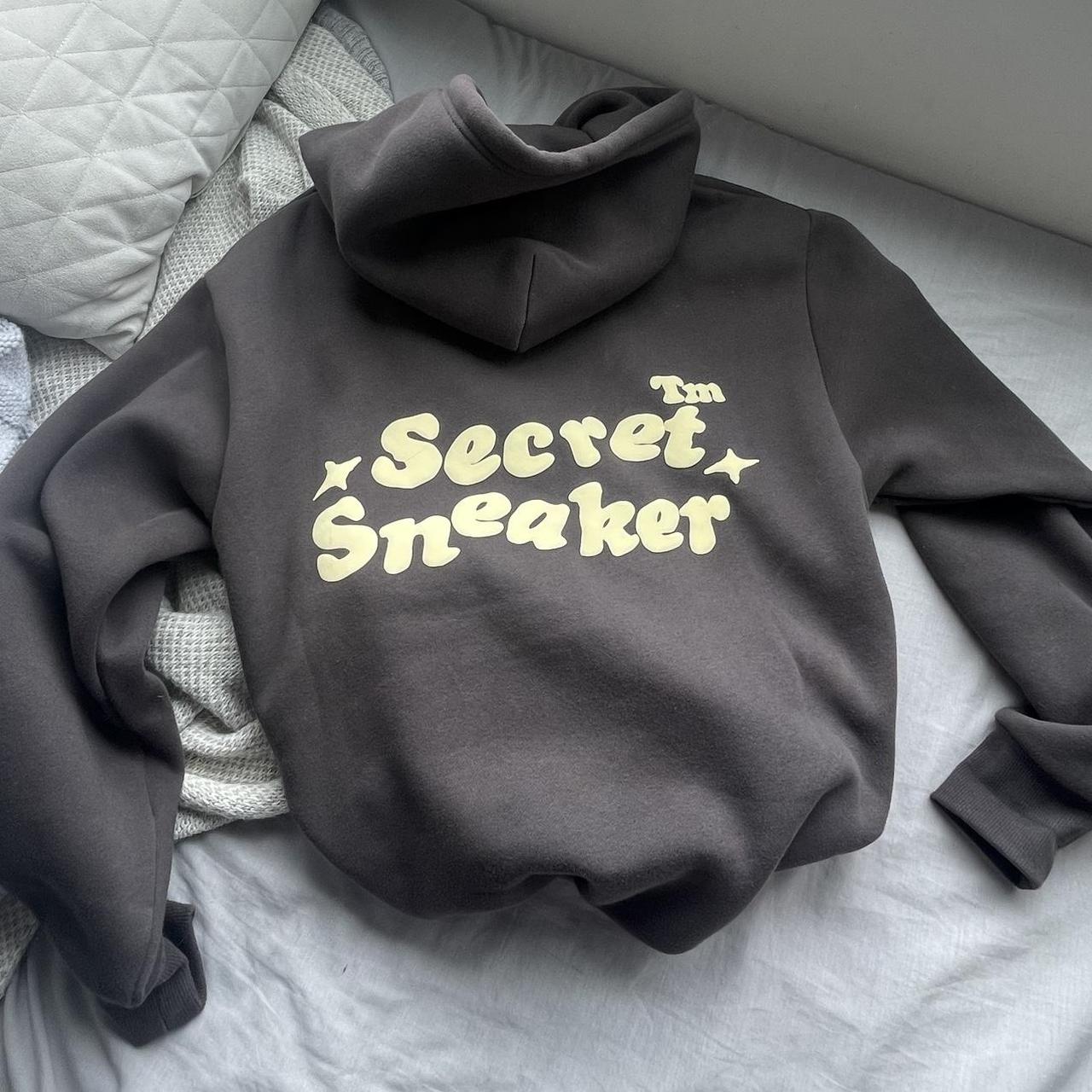 medium, secret sneaker hoodie, worn a couple of... - Depop