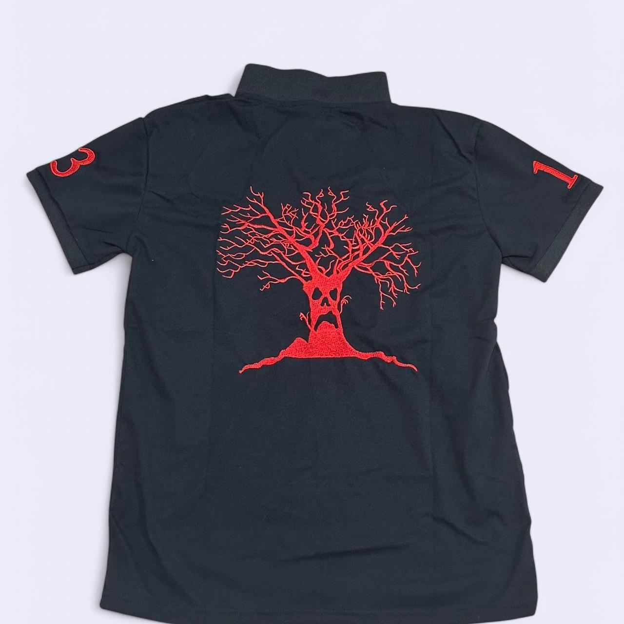 Haunted Mound Polo Shirt - black and red Features... | Depop
