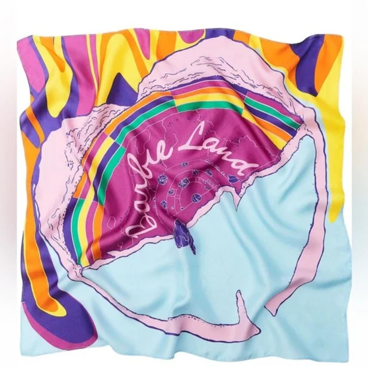 Barbie Silk Print Scarf Barbie special collection... - Depop