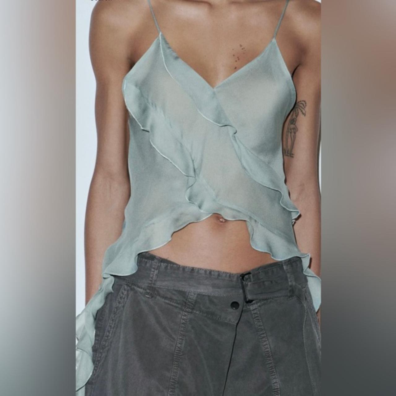Zara Semi-Sheer Tank Blouse Semi sheer blouse with... - Depop