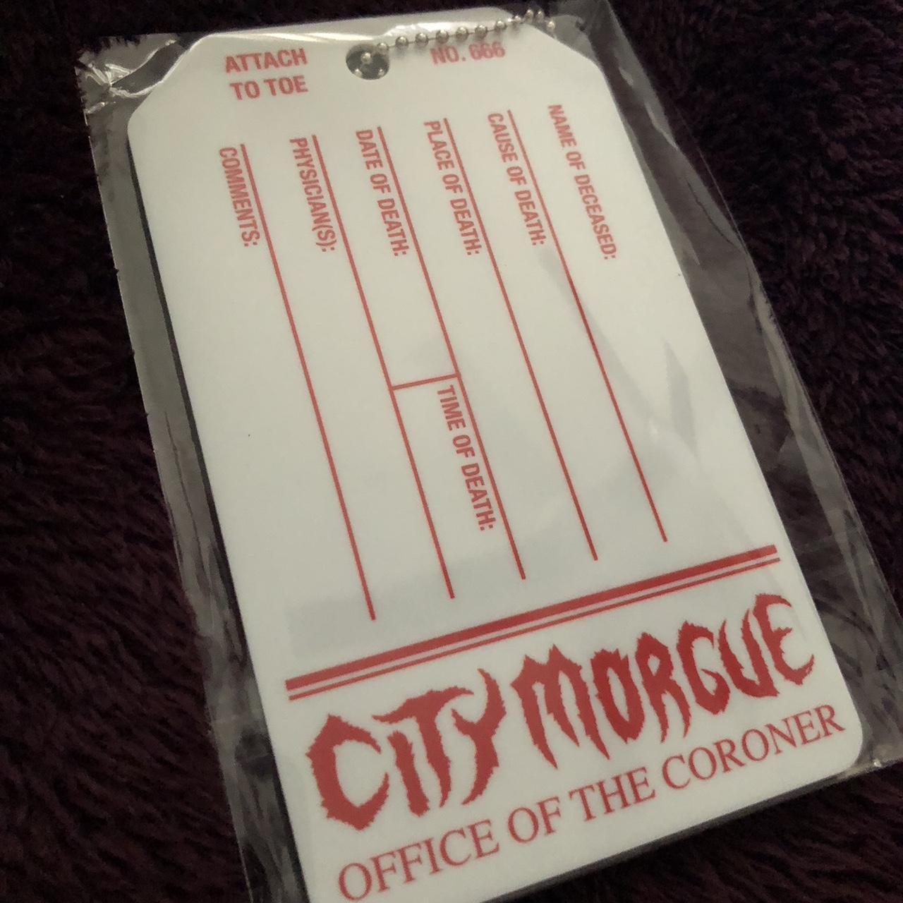 City morgue toe tag keychain brand new Fire design... - Depop